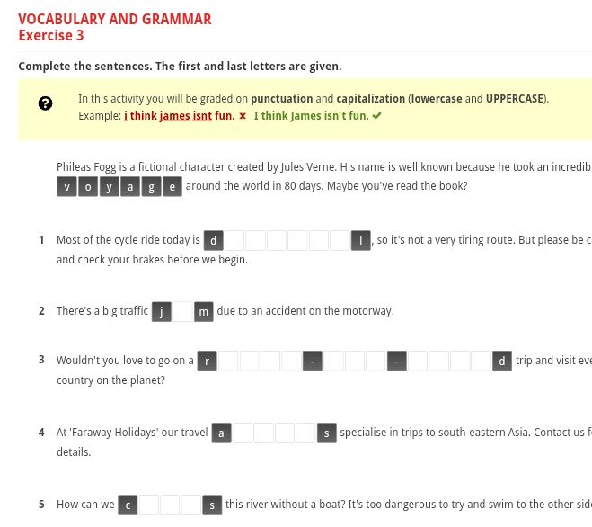 Complete the sentences. The first and last | StudyX