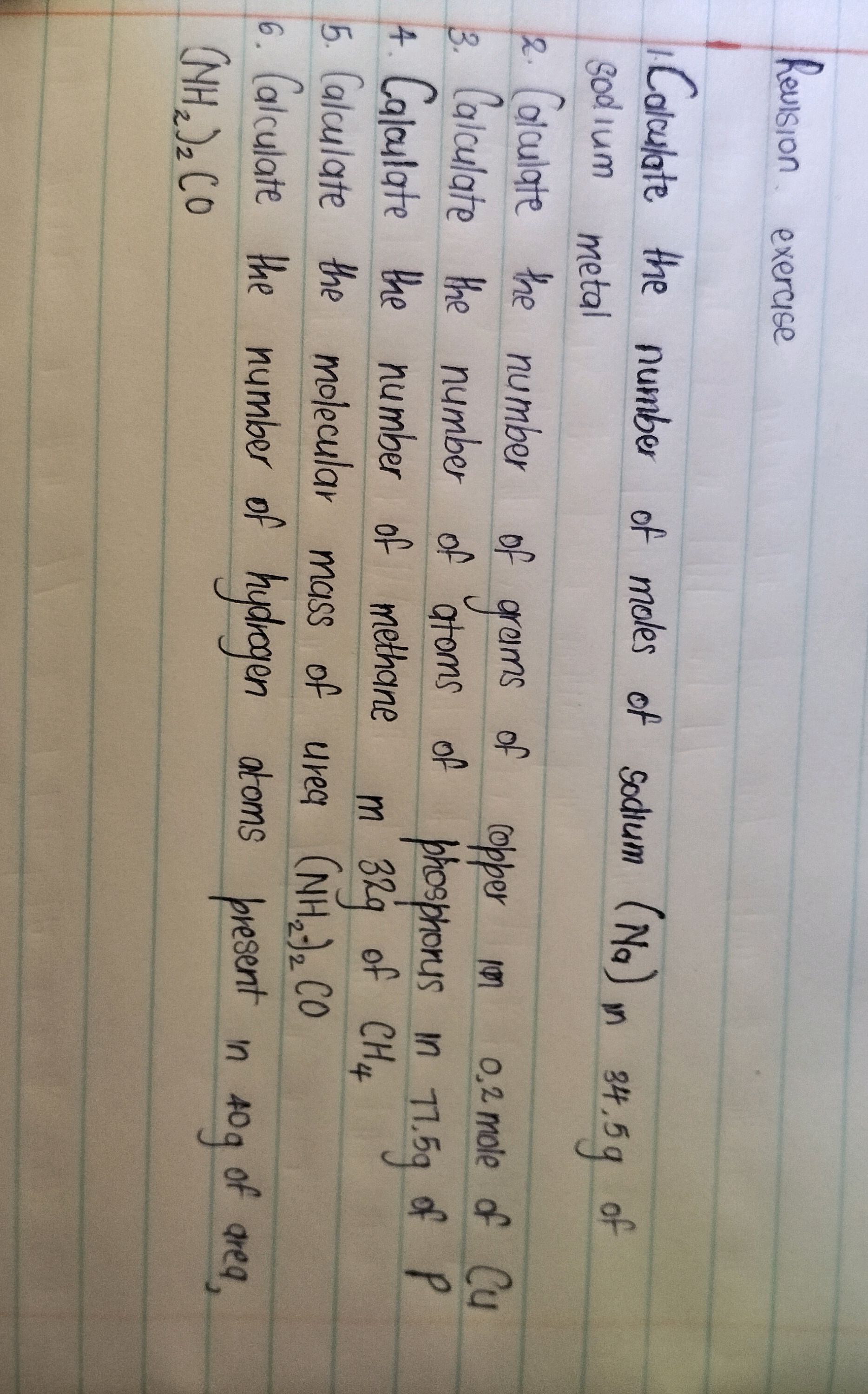 1. Calculate the number of moles of sodium | StudyX