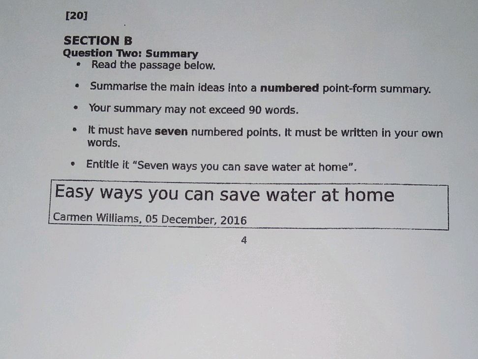 Question Two: Summary * Read the passage | StudyX