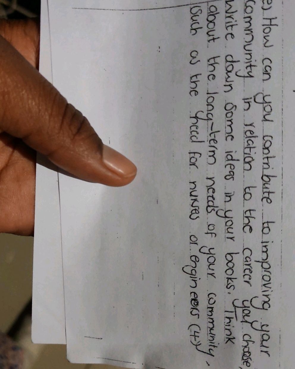 2) How can you contribute to improving your | StudyX