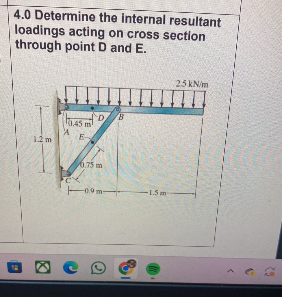 4.0 Determine the internal resultant | StudyX