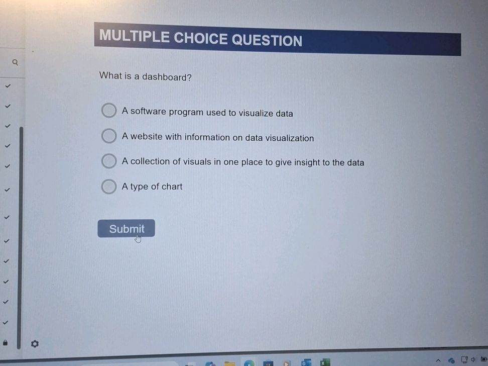 What is a dashboard? A software program | StudyX