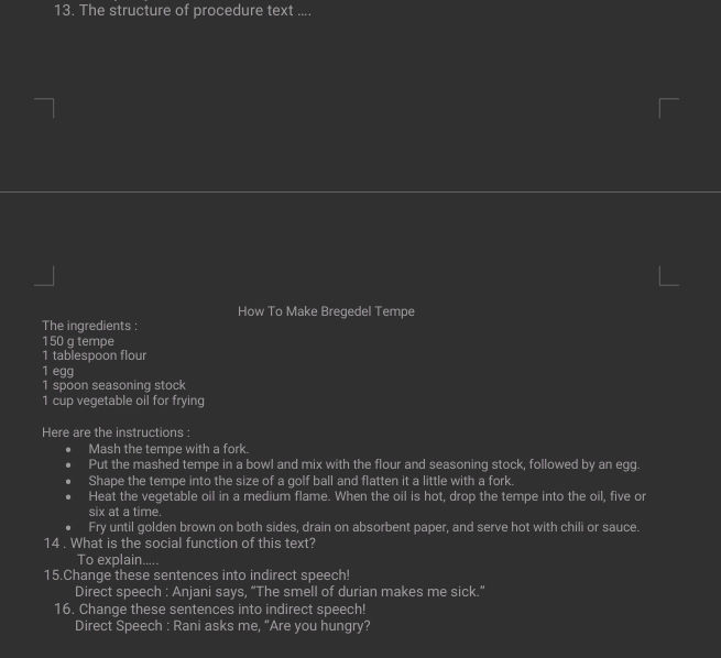 13. The structure of procedure text.... The | StudyX