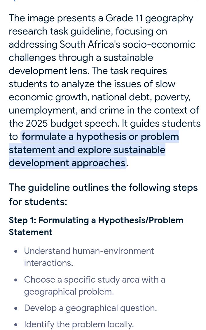 The image presents a Grade 11 geography | StudyX