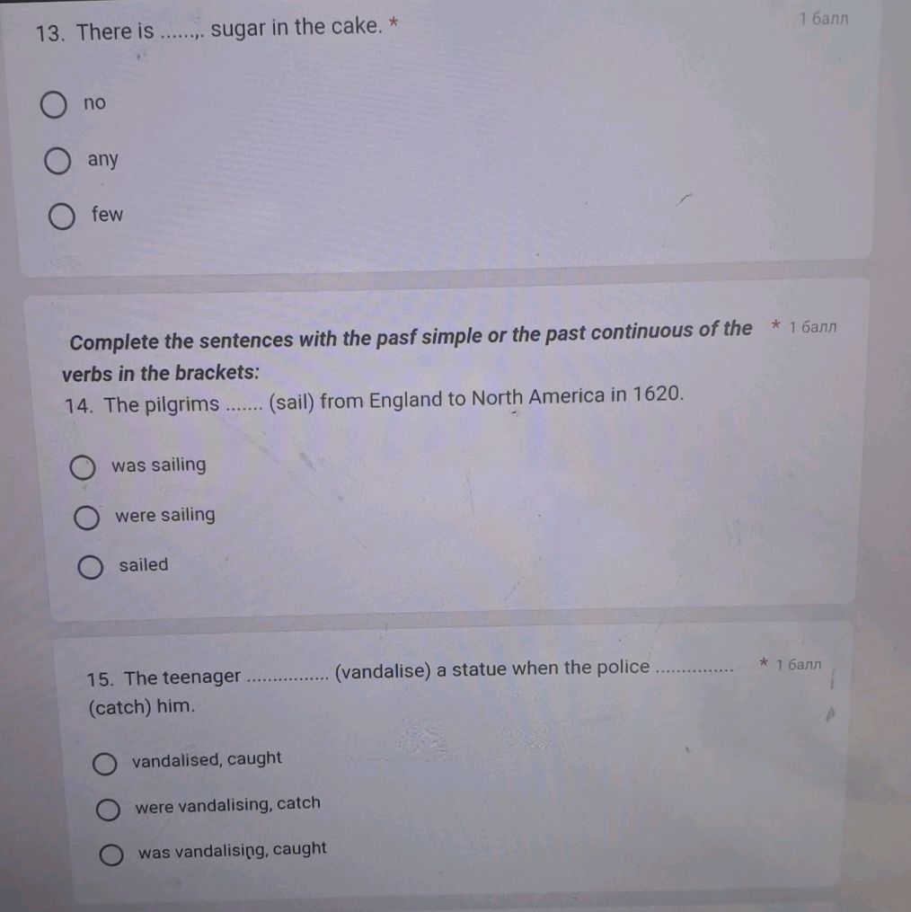 13. There is ... sugar in the cake. no any | StudyX
