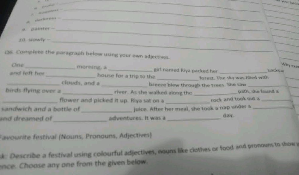 Q6. Complete the paragraph below using your | StudyX