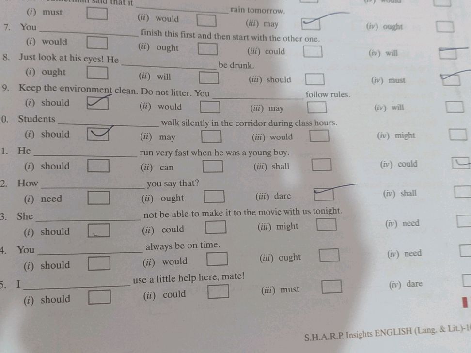 7. You ____ finish this first and then start | StudyX
