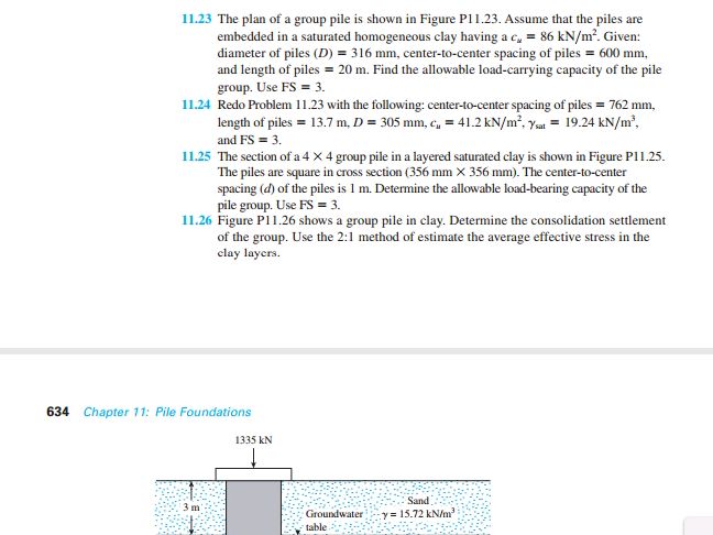 11.23 The plan of a group pile is shown in