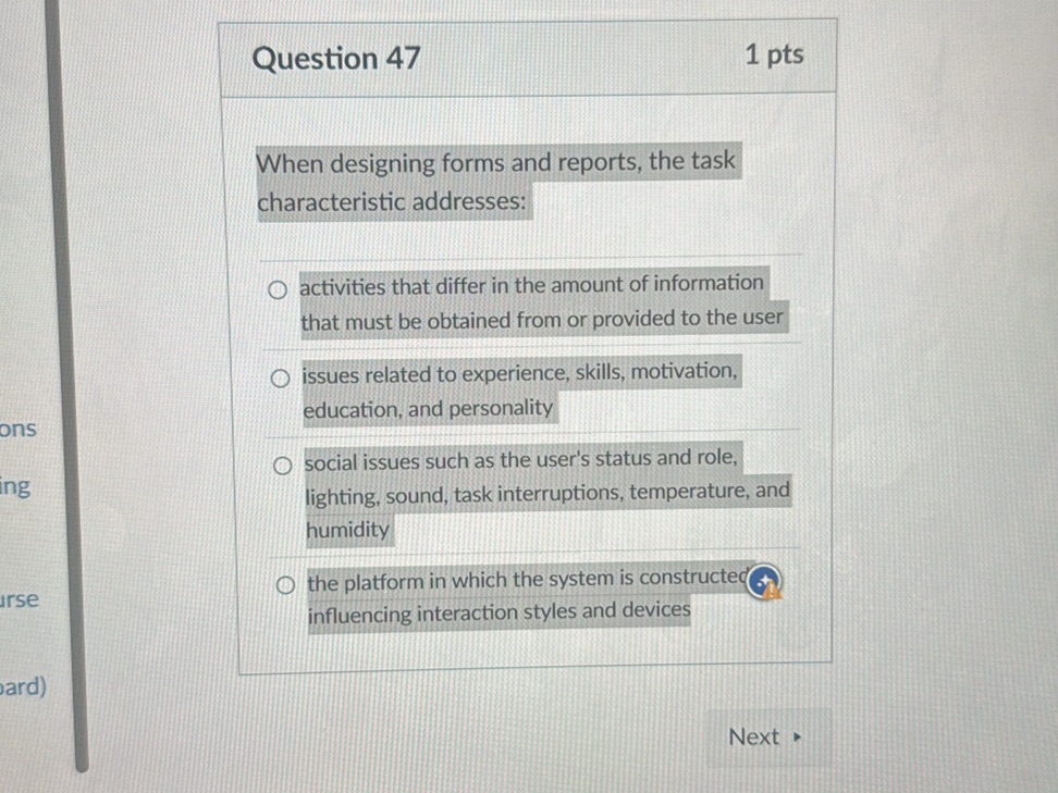 When designing forms and reports, the task | StudyX