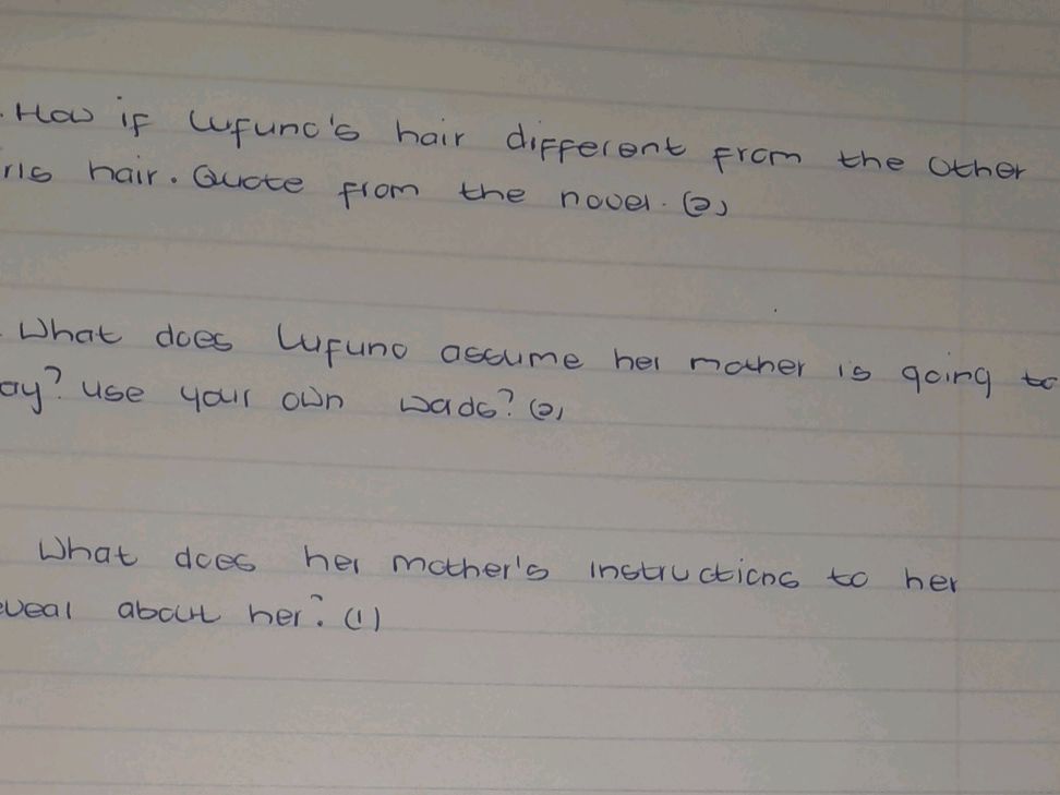 - How if Lufuno's hair different from the | StudyX