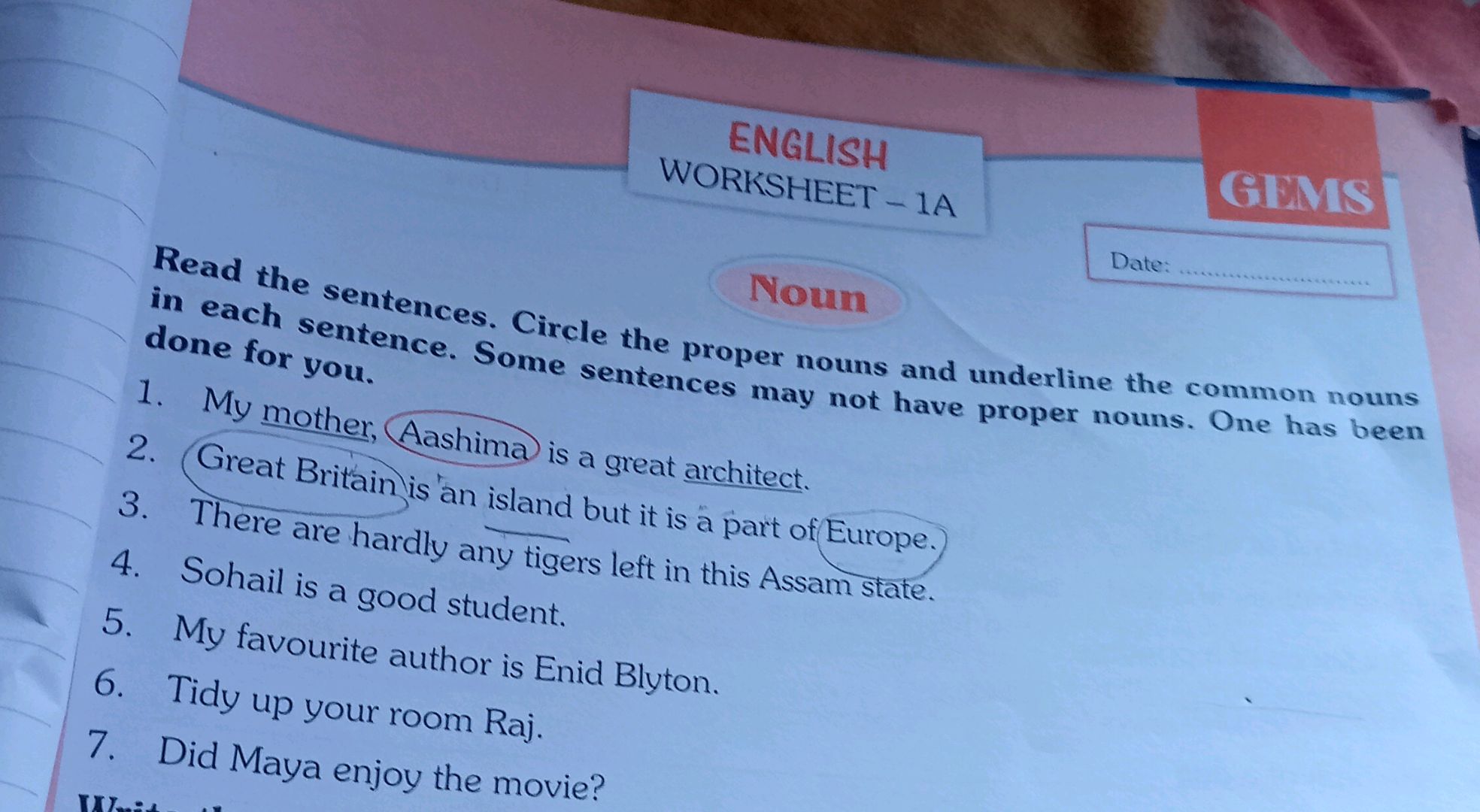 Read the sentences. Circle the proper nouns | StudyX