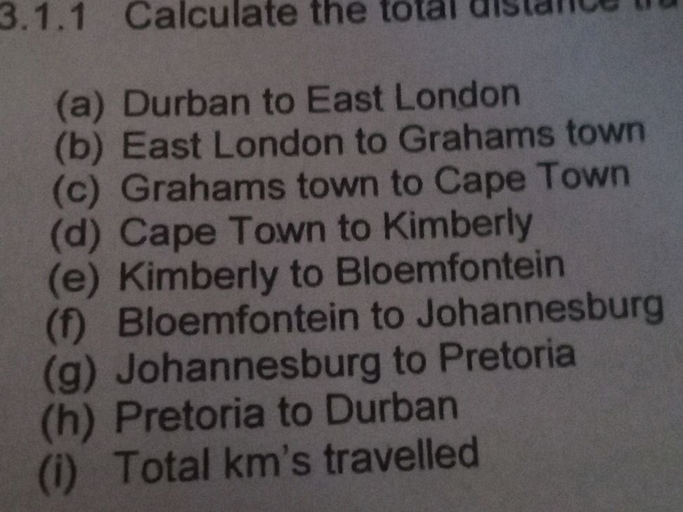 3.1.1 Calculate the total distance travelled | StudyX