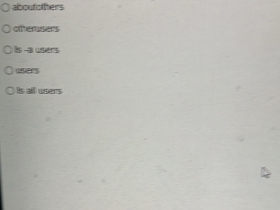 about others other users is -a users users | StudyX