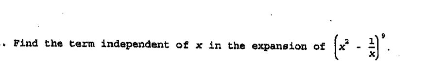 Find the term independent of $x$ in the | StudyX