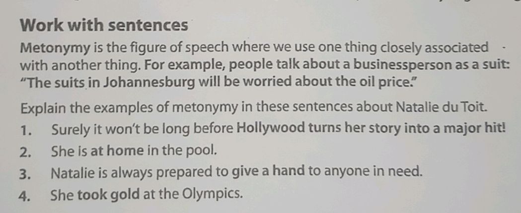 Metonymy is the figure of speech where we | StudyX