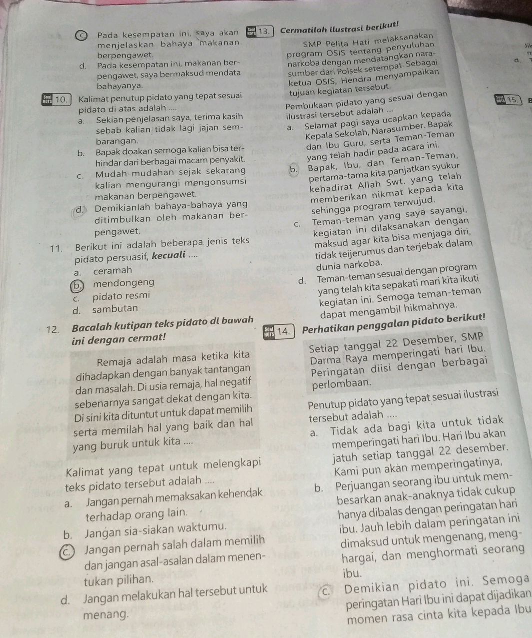 10. Kalimat penutup pidato yang tepat sesuai | StudyX