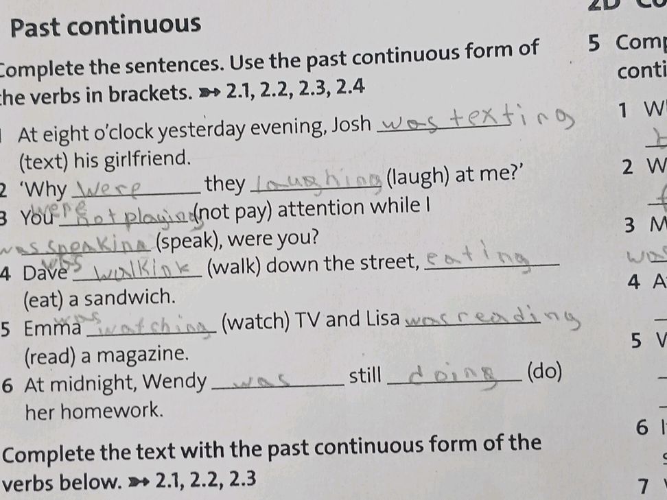Complete the sentences. Use the past | StudyX