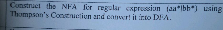 Construct the NFA for regular expression | StudyX