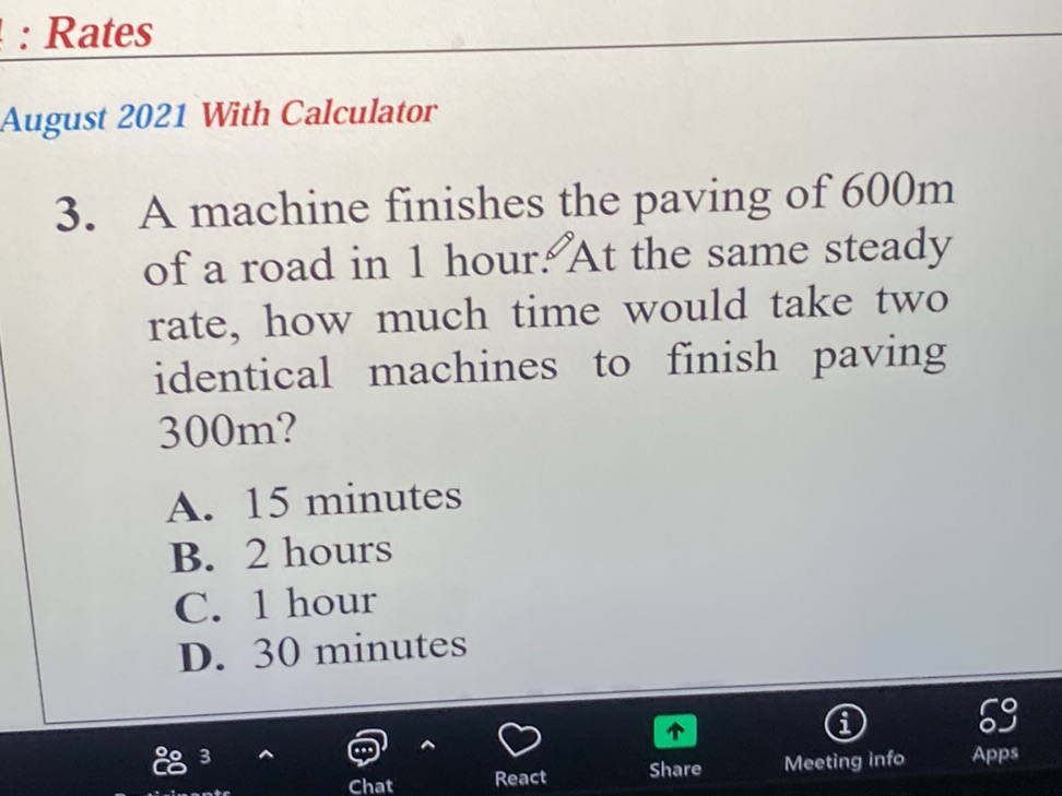 3. A machine finishes the paving of 600m of | StudyX