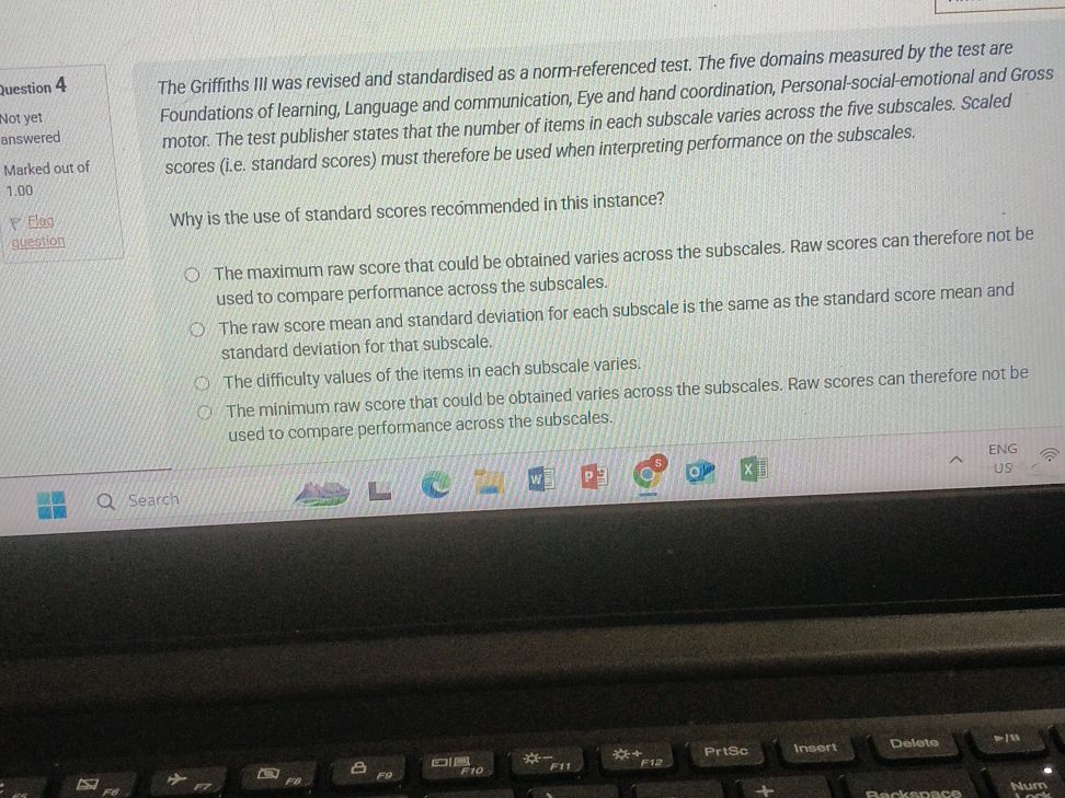 The Griffiths III was revised and | StudyX