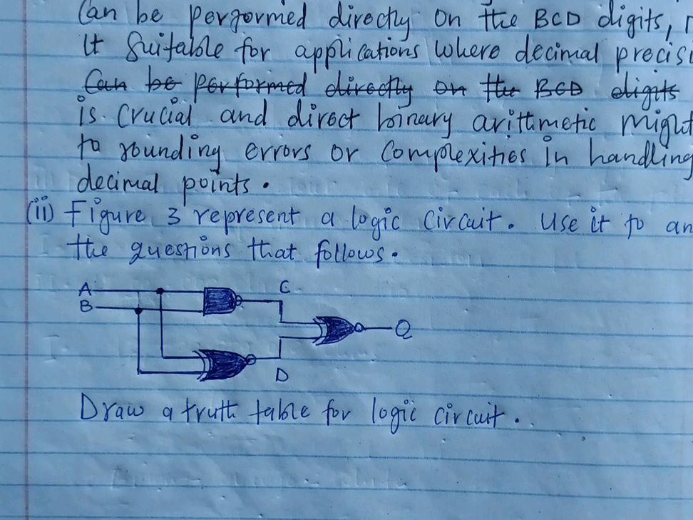 (ii) Figure 3 represent a logic circuit. Use | StudyX