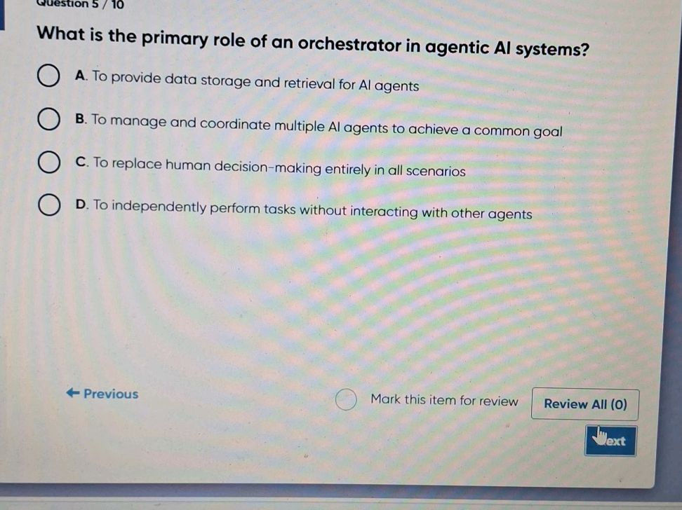 What is the primary role of an orchestrator | StudyX