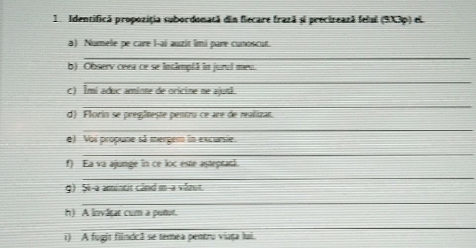 1. Identifică propoziția subordonată din | StudyX