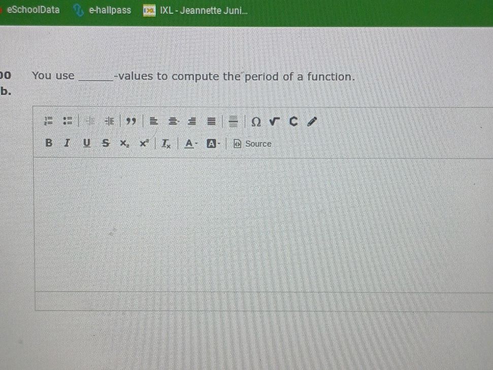 You use ____-values to compute the period of | StudyX