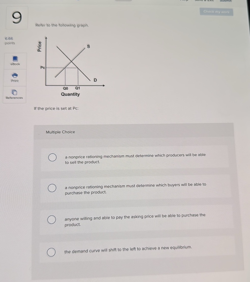 Refer to the following graph. ``` Price | | | StudyX