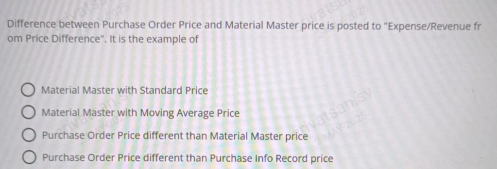 Difference between Purchase Order Price and | StudyX