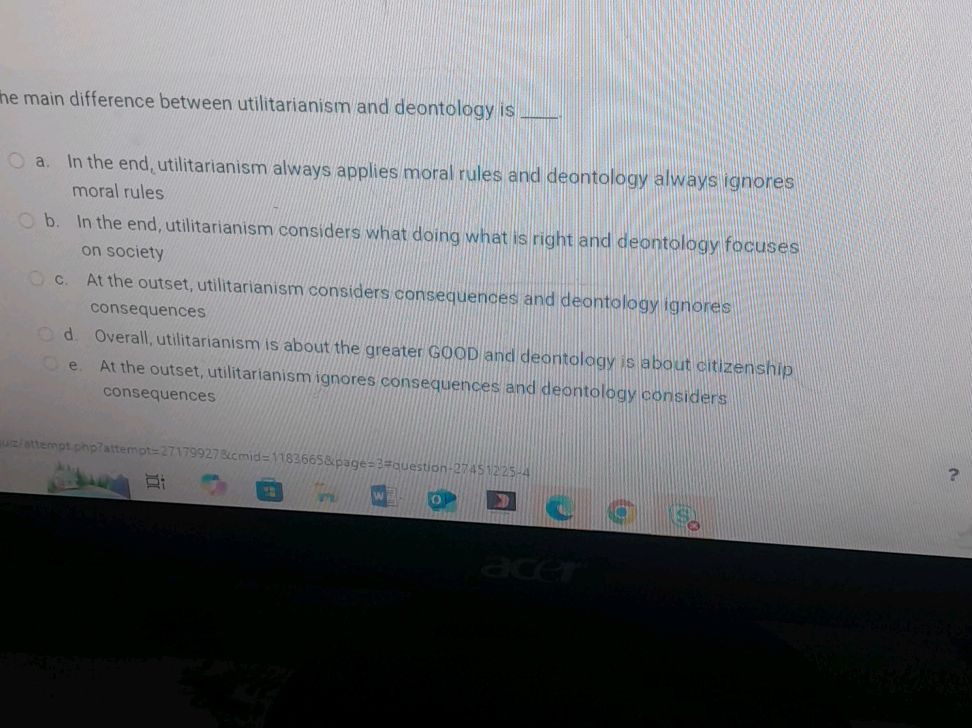 The main difference between utilitarianism | StudyX