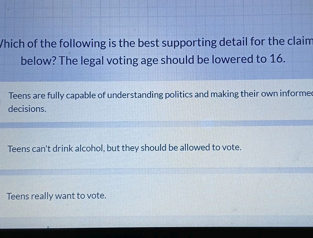 Which of the following is the best | StudyX