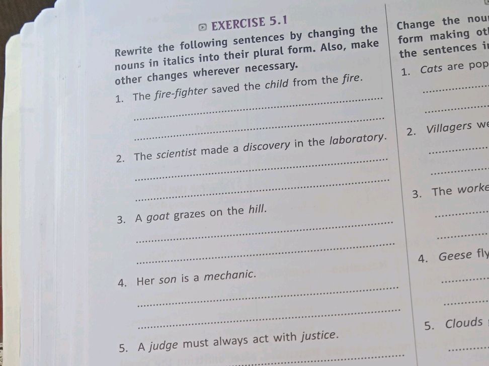 Rewrite the following sentences by changing | StudyX