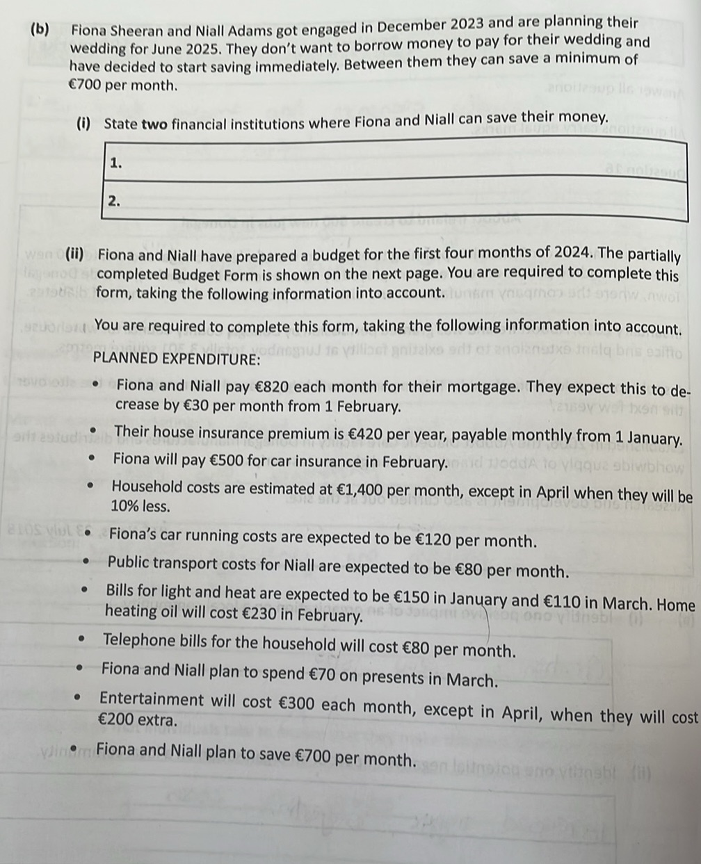 (b) Fiona Sheeran and Niall Adams got | StudyX