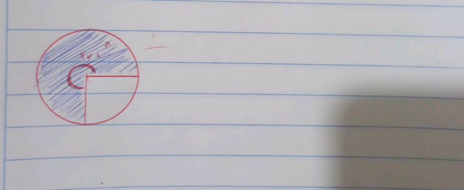 The image shows a circle with a shaded area | StudyX