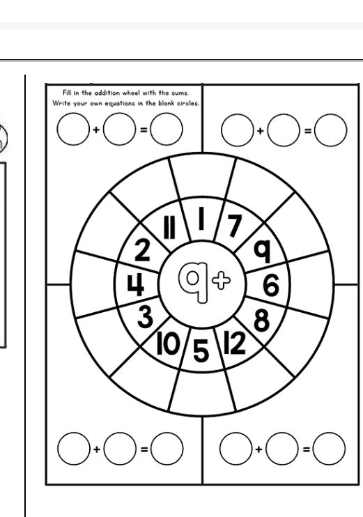 Fill in the addition wheel with the sums. | StudyX
