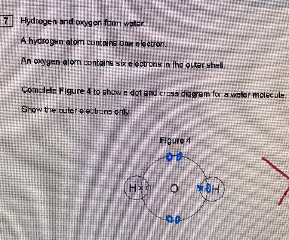 Hydrogen and oxygen form water. A hydrogen | StudyX
