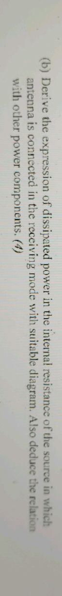 (b) Derive the expression of dissipated | StudyX