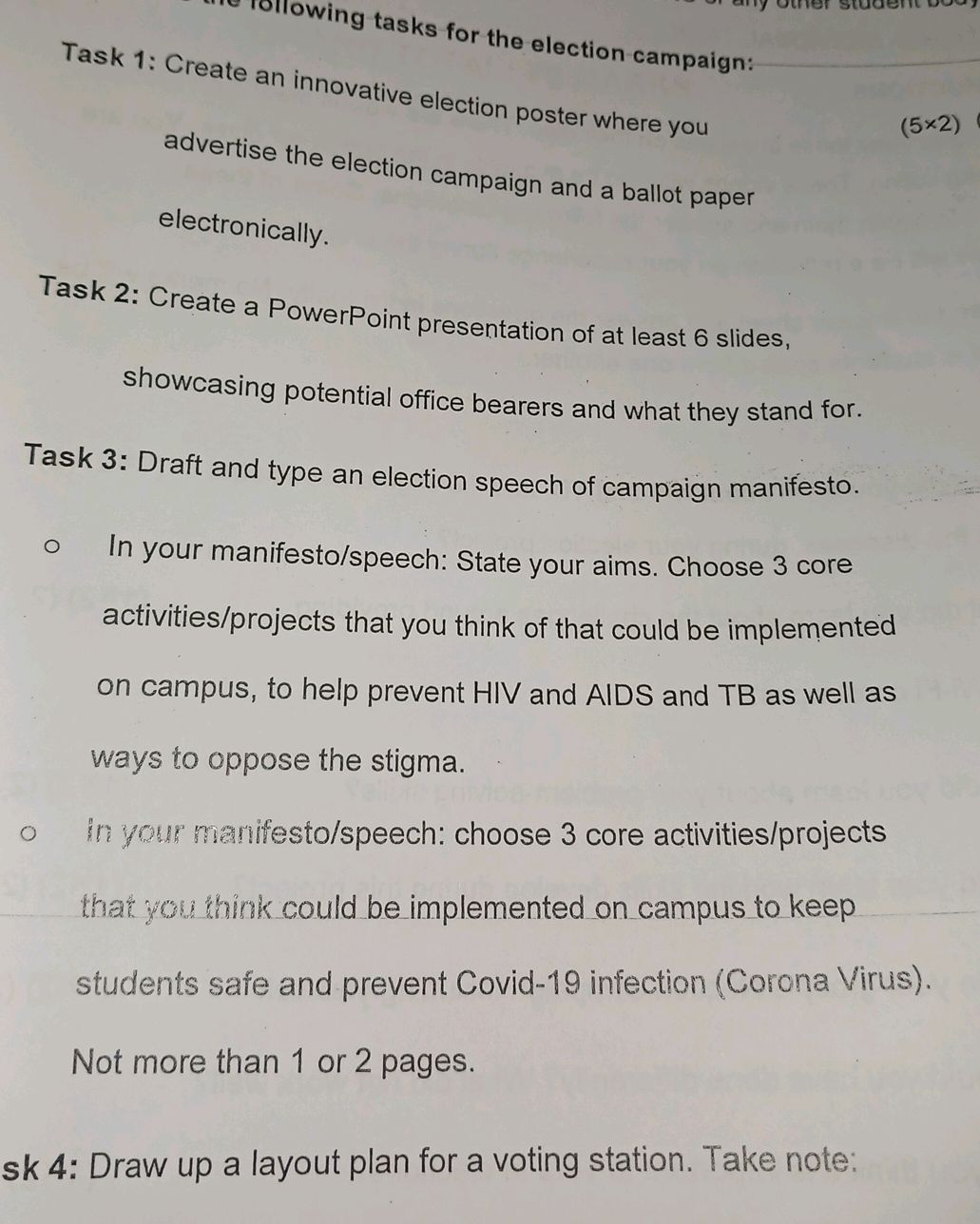 Task 1: Create an innovative election poster | StudyX