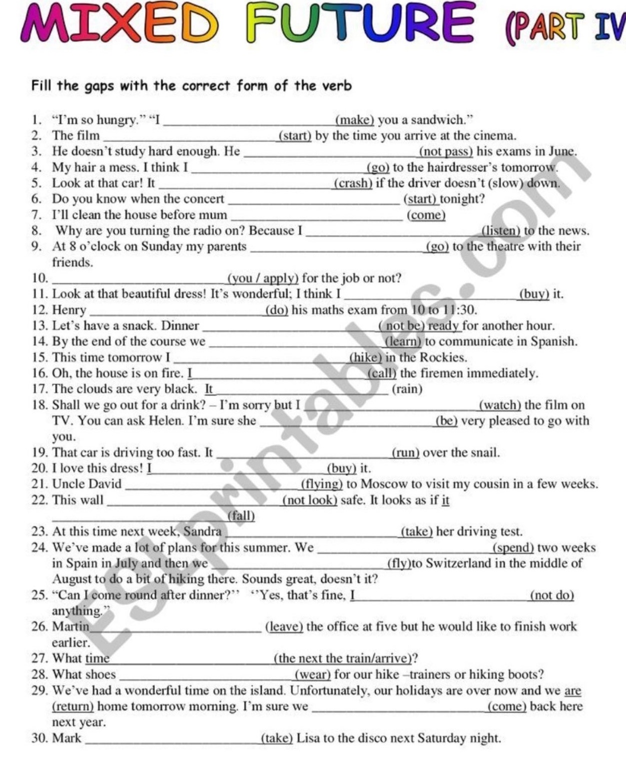 Fill the gaps with the correct form of the | StudyX