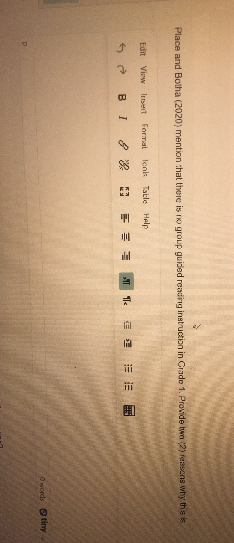 Place and Botha (2020) mention that there is | StudyX