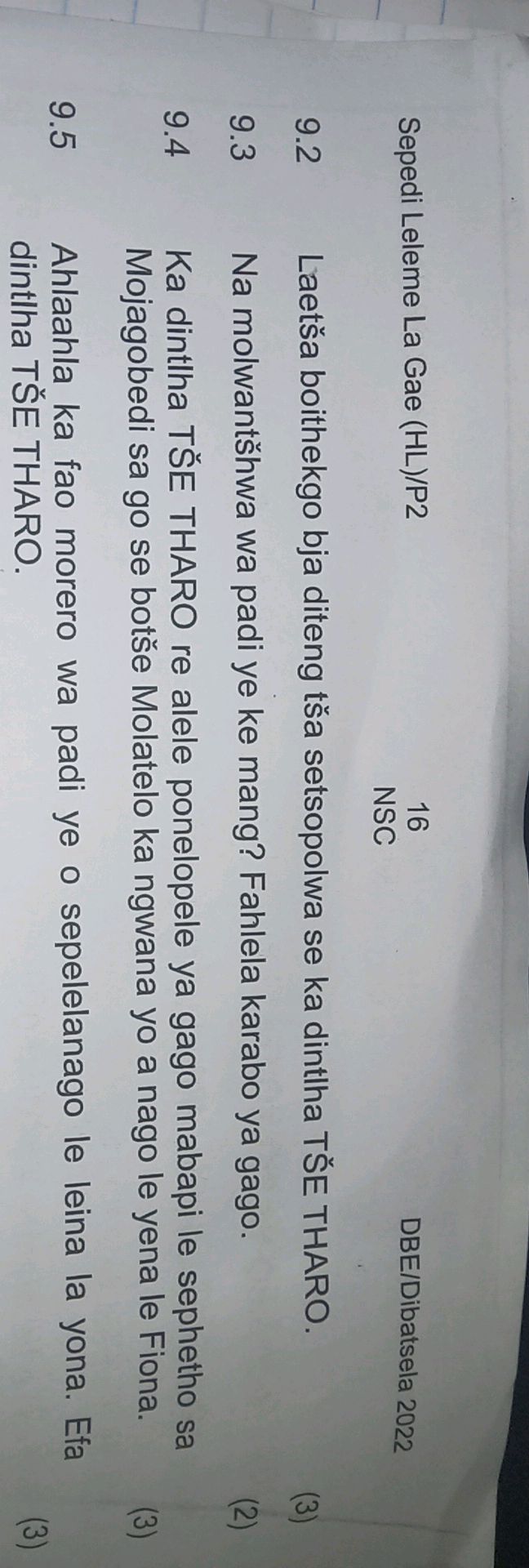 9.2 Laetša boithekgo bja diteng tša | StudyX