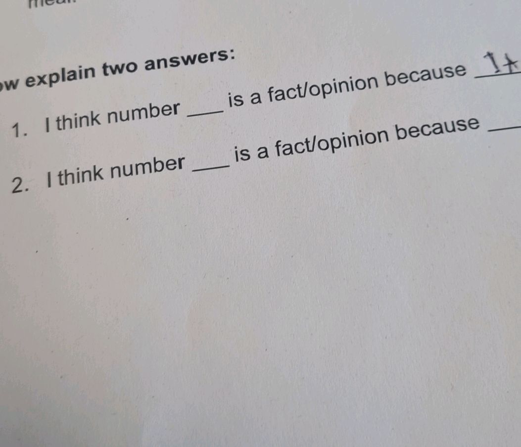ow explain two answers: 1. I think number | StudyX