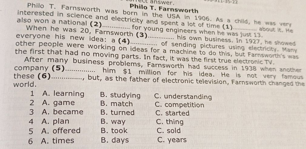 Philo T. Farnsworth was born in the USA in | StudyX