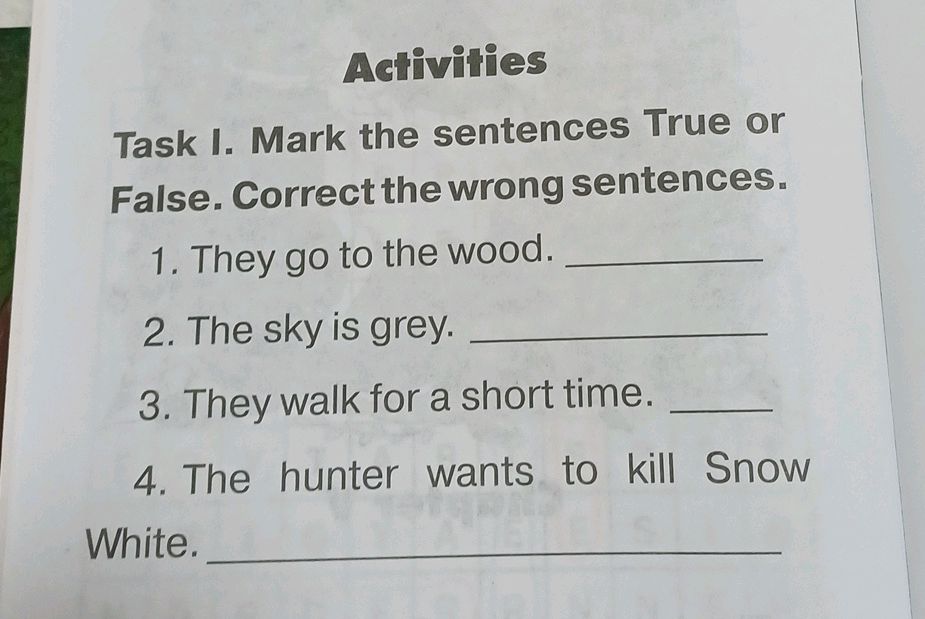 Task I. Mark the sentences True or False. | StudyX
