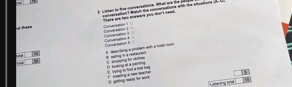 2 Listen to five conversations. What are the | StudyX