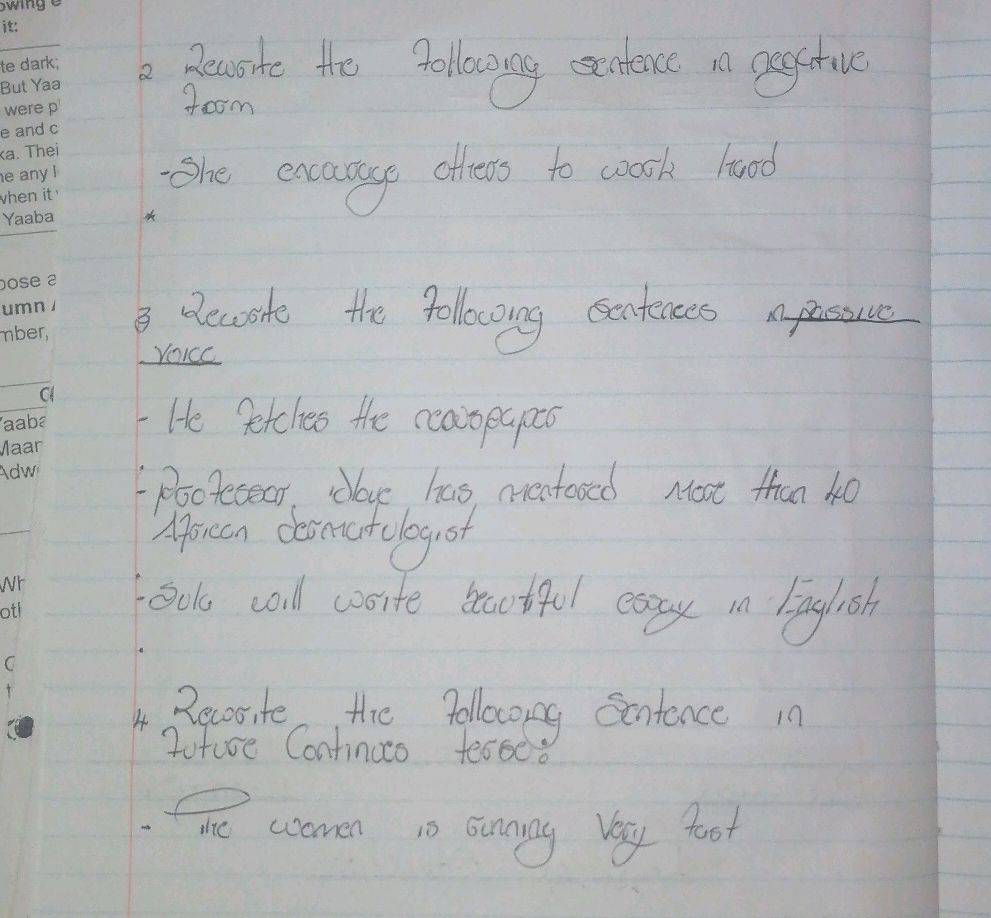 2 Rewrite the following sentence in negative | StudyX