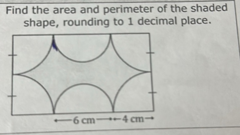 Find the area and perimeter of the shaded | StudyX