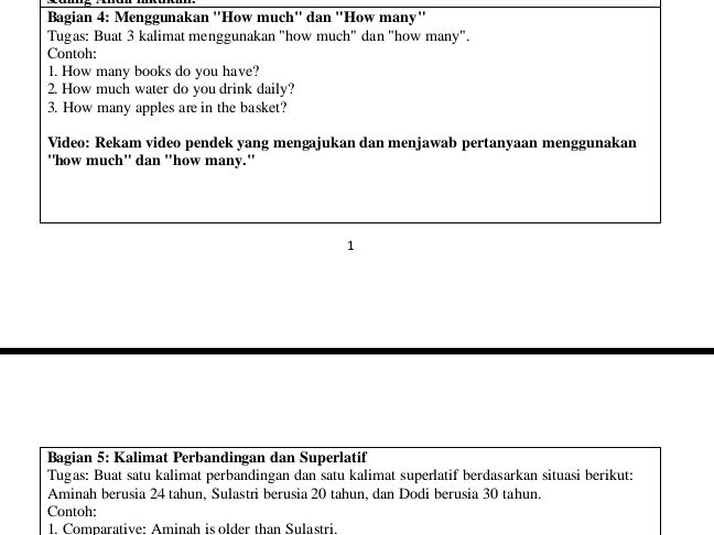 Bagian 4: Menggunakan "How much" dan "How | StudyX