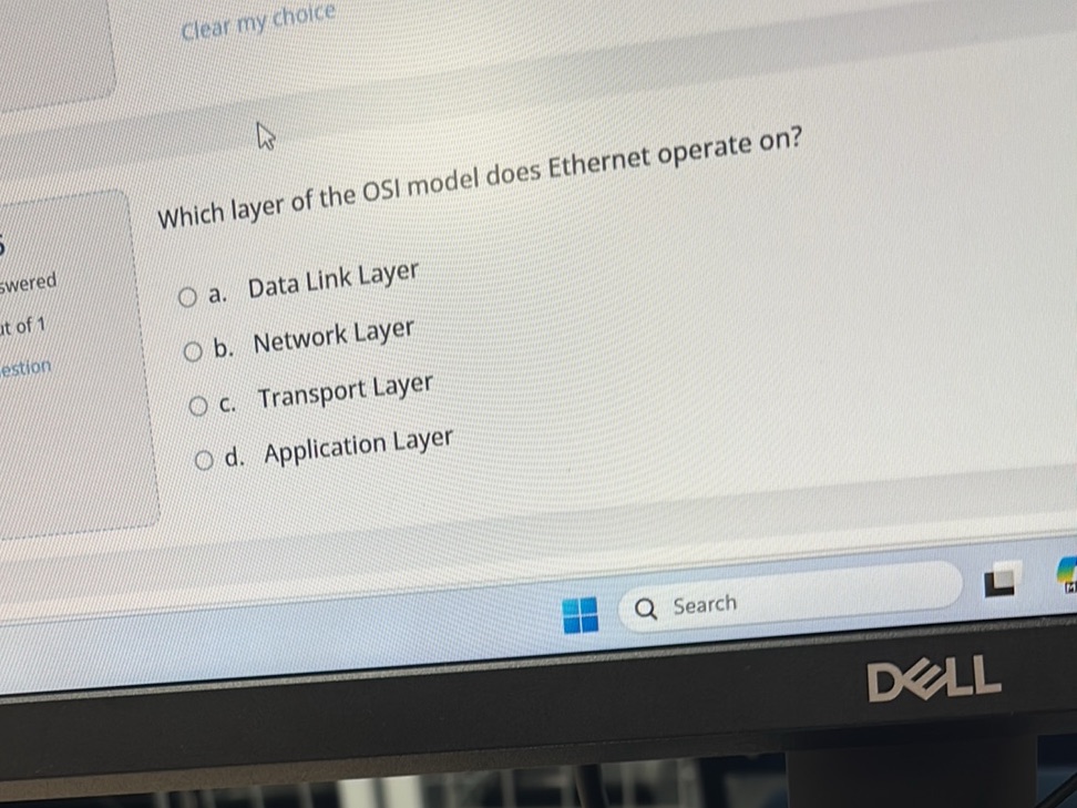 Which layer of the OSI model does Ethernet | StudyX